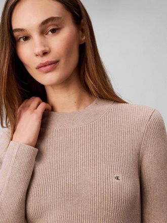 Calvin Klein Minikleid MOCKNECK MINIDRESS Regular fit mit Falten