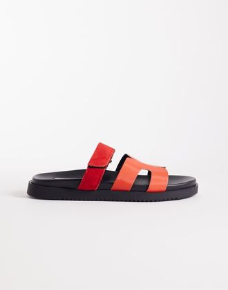 Steve Madden Missile - Sandales en satin &agrave; brides - Rouge