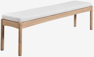 Sklum Banc 180 cm en bois dacacia et tapiss&eacute; Karvia SKLUM