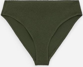 Arket Crinkle-Bikinihose Mit Mittelhohem Bund -Grün