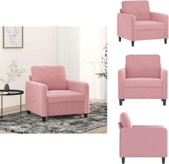 vidaXL Fauteuil Rose 60 cm Velours - Fauteuil Rose - Canapé Velours - Meuble Salon - Chaise Relaxante - Décoration Intérieure