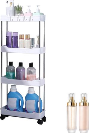 Generic Lagerregal F&uuml;r Einkaufswagen - 68x38Cm Mehrschichtiges Rollregal, Windel Organizer, K&uuml;che Bad Schlafzimmer Werkzeugwagen, Durable Metallrahmen, Vielse