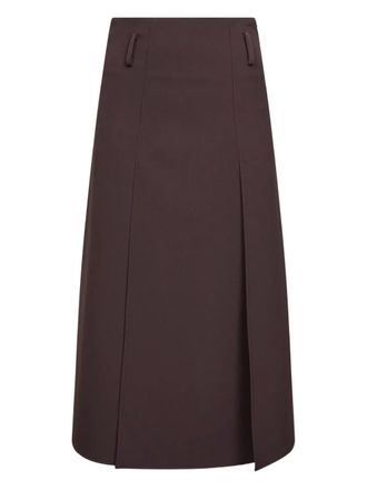 Blanca Vita Midirock mit Eins&auml;tzen - Braun