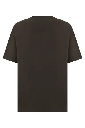 Maison Kitsun&eacute; Mens T-Shirt With Logo Cotton Brown T-Shirts And Polos
