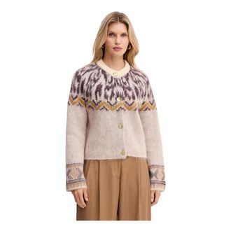 Forte_Forte Cardigan &agrave; Boutons &agrave; Motifs - Femme - Pulls - Multicolore - Taille: 38 FR