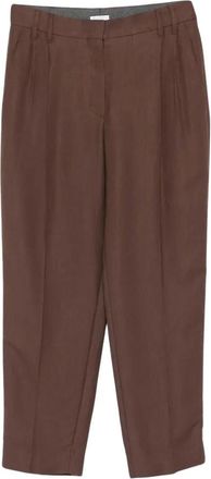 Brunello Cucinelli Pantalon pliss&eacute; - Femme - Pantalons - Brun - Taille: 38 FR
