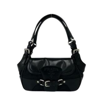 Prada Sac bandouli&egrave;re en cuir et nylon Pre-owned - Femme - Pre-owned - Noir - Taille: ONE Size