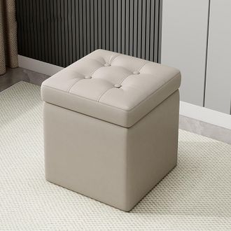 Generic 2er-Set Würfel-Aufbewahrungsbänke Mit 20 L Fassungsvermögen, Gepolsterter Hocker Mit Massivholzrahmen for Den Eingangsbereich Oder Das Wohnzimmer(Set 