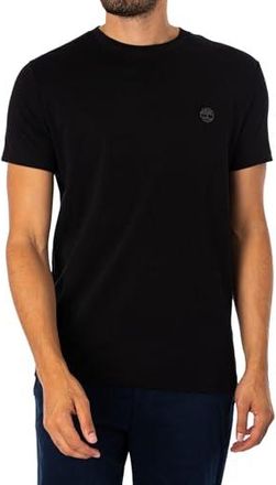 Timberland Homme T-Shirt Coupe Slim avec Logo Brodé, Black Pavement, S