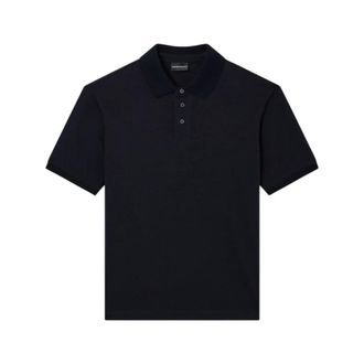 Emporio Armani Homme, Tops, Noir, Taille: XL Polo en jersey slim-fit avec aigle jacquard all-over