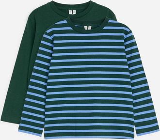Arket Lang&auml;rmeliges T-Shirt Im 2er-Pack -Gr&uuml;n