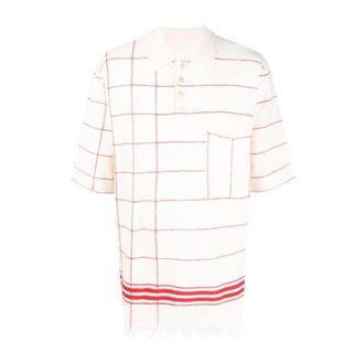 Maison Margiela Wei&szlig;es Poloshirt aus Wollmischung - - Tops - Damen - Wei&szlig; - M