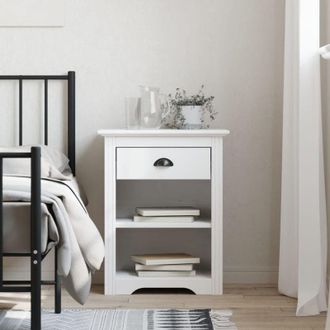 vidaXL Table de chevet BODO blanc 53x38,5x66 cm bois de pin massif