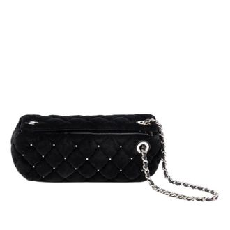 Chanel Pre-owned Pochette clout&eacute;e en velours - Femme - Pre-owned - Noir - Taille: ONE Size