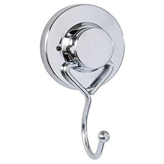 Gelco Design 707488 Garderobe mit 1 Kopf Saugnapf Metall verchromt/ABS Chrom 5 x 4,5 x 15,5 cm