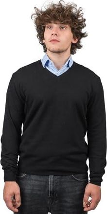 DALLE PIANE CASHMERE Col en V en Cachemire mélangé, Made in Italy - Homme, Couleur: Noir, Taille: XXL