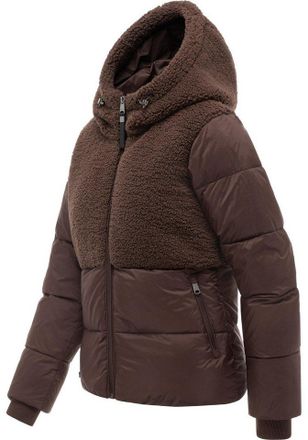 Ragwear Steppjacke Patuff Y Leichte Winterjacke im Teddy-Stepp-Materialmix mit Kapuze, winddicht
