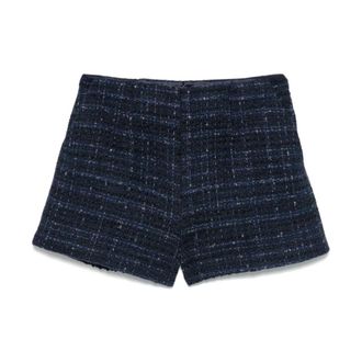 Twinset Schwarze Tweed-Shorts mit Dart-Details - - Shorts - Damen - Schwarzk - S
