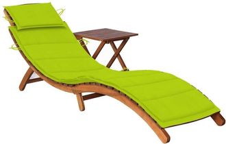 vidaXL Vidaxl - Sonnenliege mit Tisch und Auflage Massivholz Akazie