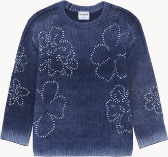 Kujten Pull cachemire oversize col rond, 4 fils - Pull Diane Flower Spray