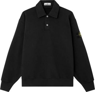 Stone Island SweaT-shirt &agrave; col polo - Homme - Sweatshirts et sweats &agrave; capuche - Noir - Taille: L