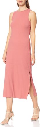 Hurley Damen W Side Slit Rib Maxi Dresses, Blassrosa, XS