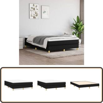 vidaXL Vidaxl - Cadre de lit sans matelas noir 140x200 cm tissu - Cadre De Lit - Lit Double - Literie - Meuble Chambre - Sommier
