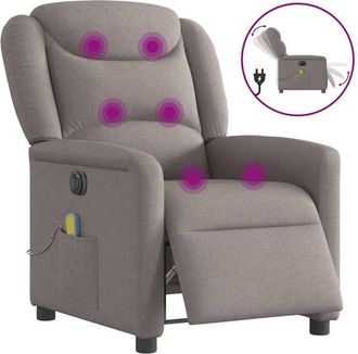 vidaXL Massagesessel Elektrisch Taupe Stoff - Vidaxl
