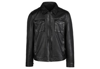 Trueprodigy Lederjacke Jax Aufgesetzte Taschen im Hemd-Stil
