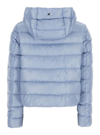 Herno Womens Short Down Jacket Blue Puffer
