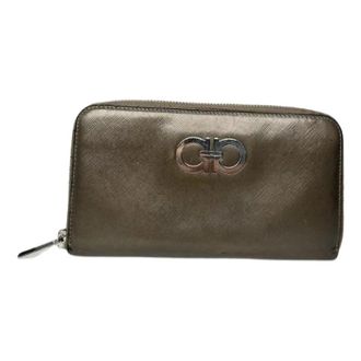 Ferragamo Portefeuille Vintage Pre-owned - Femme - Pre-owned - Gris - Taille: ONE Size