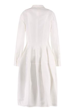 Bottega Veneta Womens Dress Linen-Viscose Blend Chalk