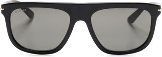Gucci Sonnenbrille mit ovalem Gestell - Schwarz