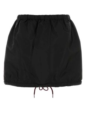 Prada Womens Black Re-Nylon Mini Skirt Nero Gonne