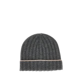 Brunello Cucinelli Gerippte Kaschmir-Beanie - - Accessories - unisex - Grau - M