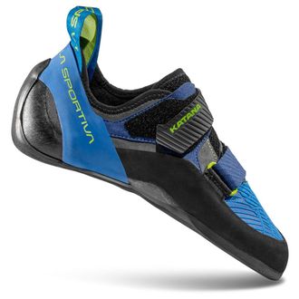 La Sportiva M Katana Blau - Sensibler pr&auml;ziser Leder Herren Kletterschuh, Gr&ouml;&szlig;e EU 44 - Farbe Electric Blue - Lime Punch