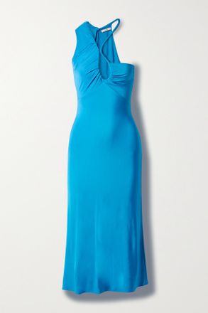 Et Ochs Phebe Asymmetrisches Midikleid Aus Stretch-jersey Mit Cut-out - Blau