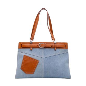 Dior Sac cabas en jean Pre-owned avec anses et ceinture d&eacute;corative - Femme - Pre-owned - Bleu - Taille: ONE Size