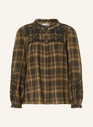 BA&SH Ba&Sh Blusenshirt Kaela Aus Flanell Mit R&uuml;schen gruen