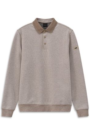 Bugatti Herren Sweatshirt Langarm 8550-15126E Polokragen Modern Fit Druckkn&ouml;pfe