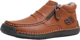 Generic Bottes de conduite faites à la main en cuir de qualité supérieure pour homme, bout large amélioré avec soutien de la voûte plantaire, chaussures dexté