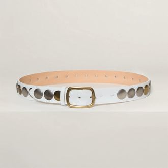 Reptiles House Stella - Ledergürtel mit Nieten - Weiß