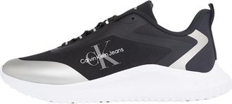 Calvin Klein Damen Runner Sneaker Eva Runner Low Lace Mix ohne Schnüren, Schwarz (Black/Silver), 38