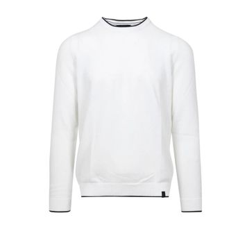 Fay Baumwolle Rundhalsausschnitt Langarm Sweatshirt - - Knitwear - Herren - Wei&szlig; - 2XL