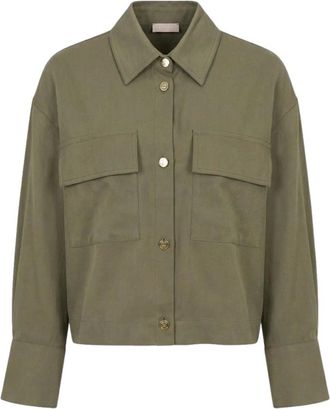 Liu Jo Femme, Vestes, Vert, Taille: 36 FR Chemise &agrave; Poches Poitrine