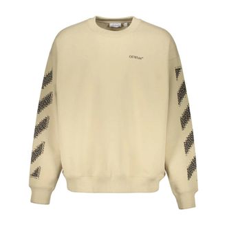 Off-white Logo Rundhals-Sweatshirt - - Sweatshirts & Hoodies - Herren - Beige - XS