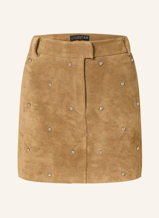 Studio AR Studio Ar Lederrock Mit Nieten braun