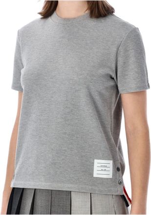 Thom Browne Femme, Tops, Gris, Taille: 32 FR T-Shirt R&eacute;tro D&eacute;tail Tricolore