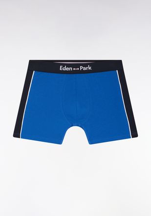 Eden Park Boxer En Jersey De Coton Stretch Bleu Détails Marine