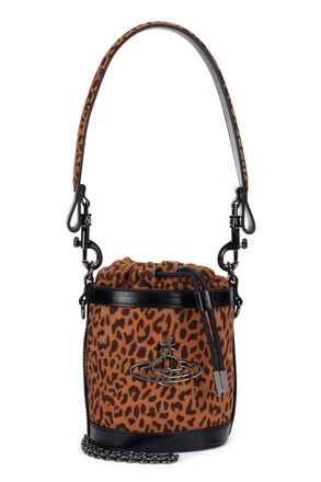 Vivienne Westwood Womens Bucket Bag Daisy Brown Sheep Fur